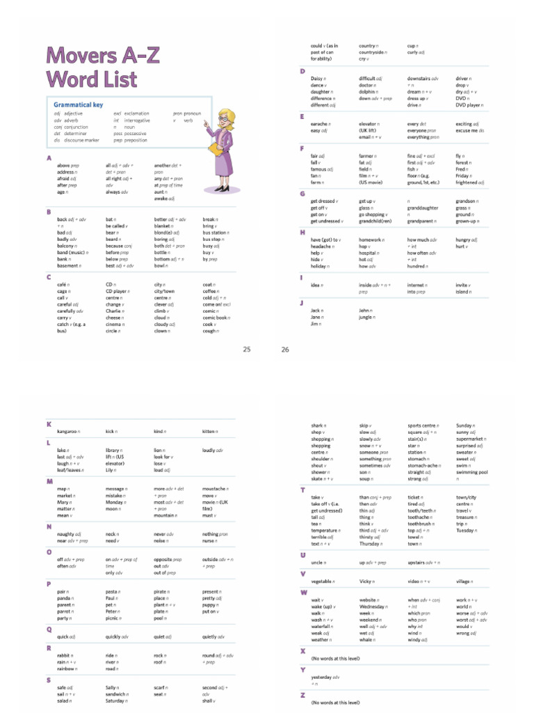 Movers Word List | PDF