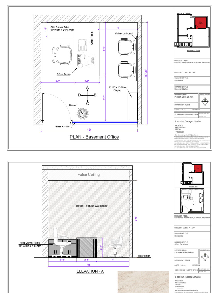 Basement Office Elevations 24.09.24 | PDF
