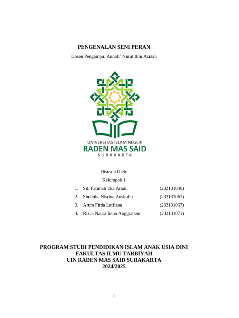 KLP 1 Pengenalan Seni Peran 4B (1) - 2 | PDF