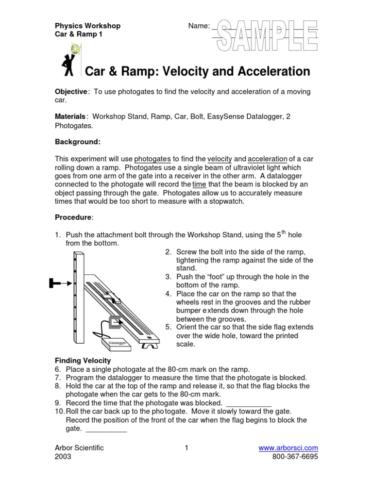 Velocity and Acceleration Lab Result (Car Ramp) | PDF | Acceleration ...