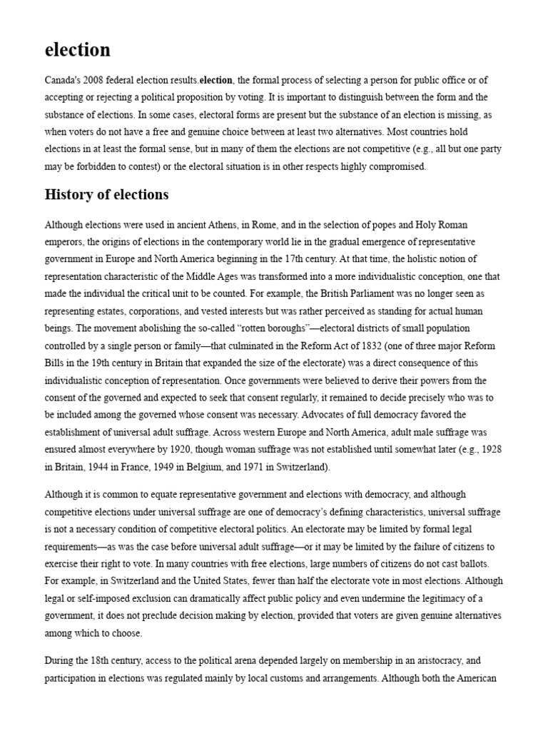 Canada 2008 Federal Election Results | PDF | Voting | Elections