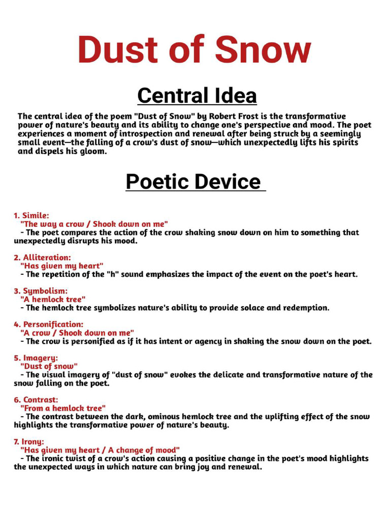 CBSE Class 10 English Poem Central Idea | PDF