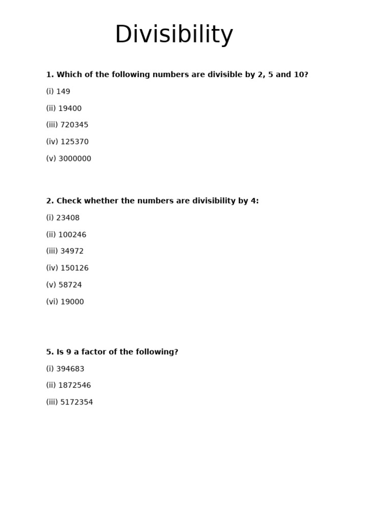 Divisibility | PDF