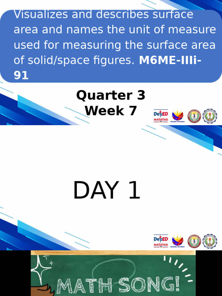 Math 6 PPT Q3 Week 7 | PDF | Area | Sphere