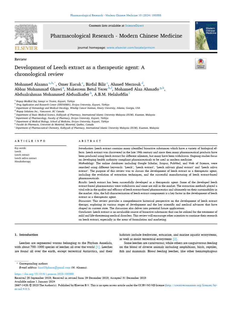 Leech Review Pdf Ischemia Myocardial Infarction