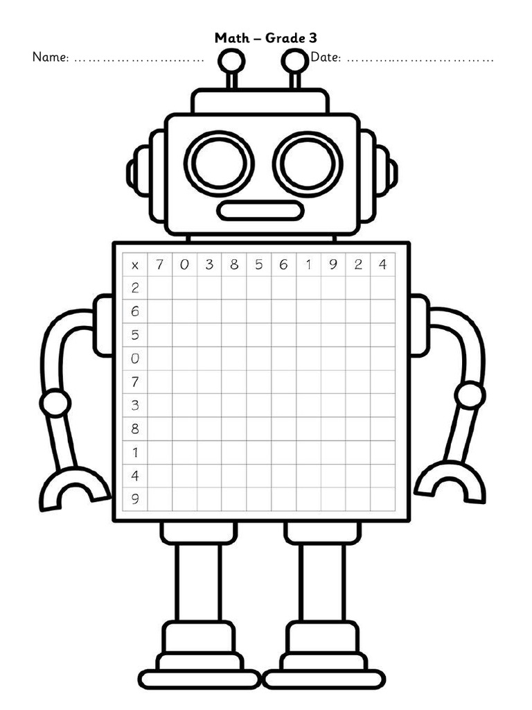 Multiplication Square Worksheet G3 | PDF