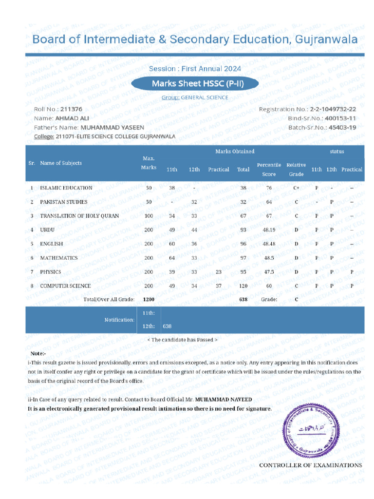 Resultcard | PDF