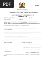 Editable Kenya Primary School Leaving Certificate | PDF