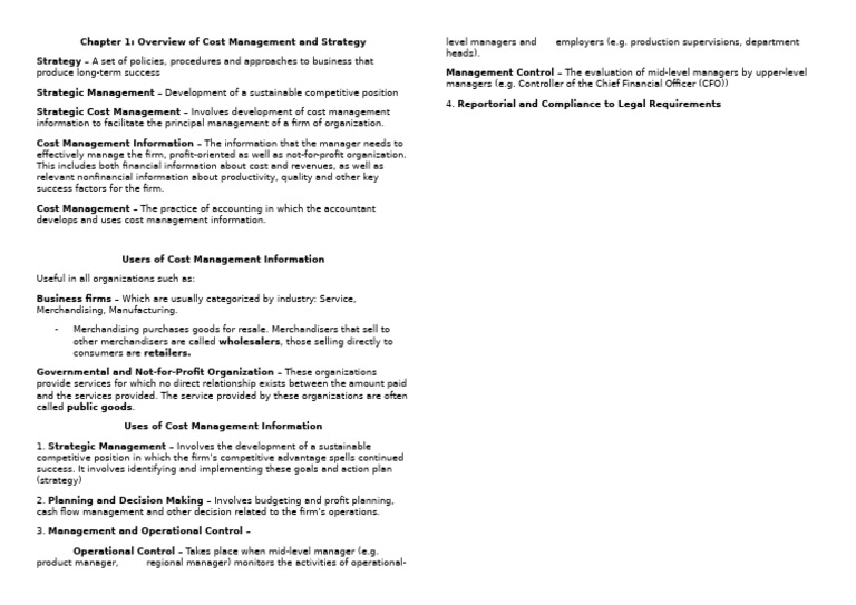 Strategic Cost Management | PDF | Cost Accounting | Strategic Management