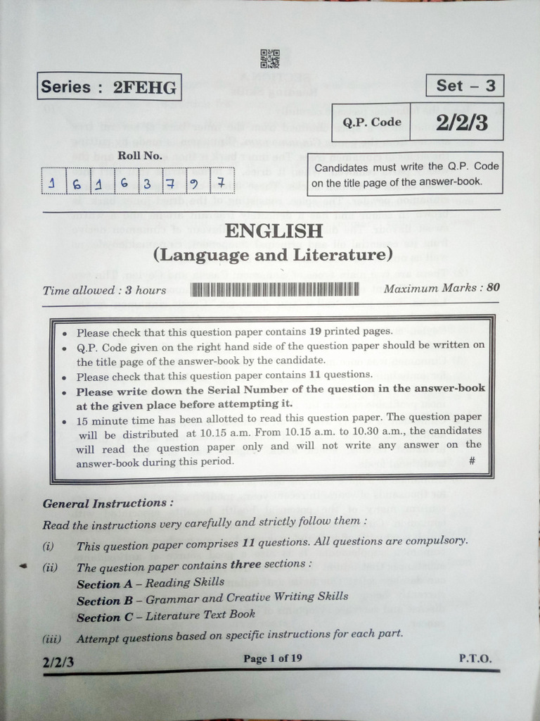 Class 10 English 2024-25 Boards Paper | PDF