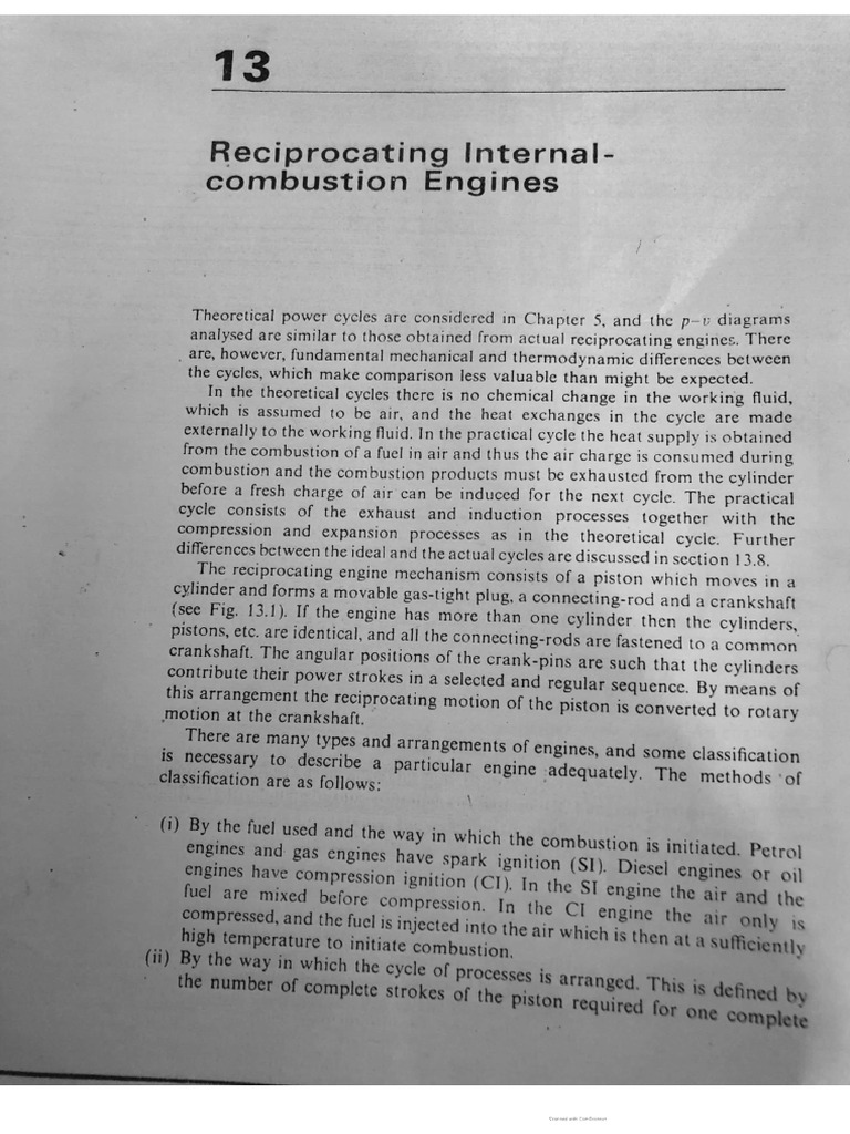 MEE411 Reciprocating Internal Combustion Engine | PDF