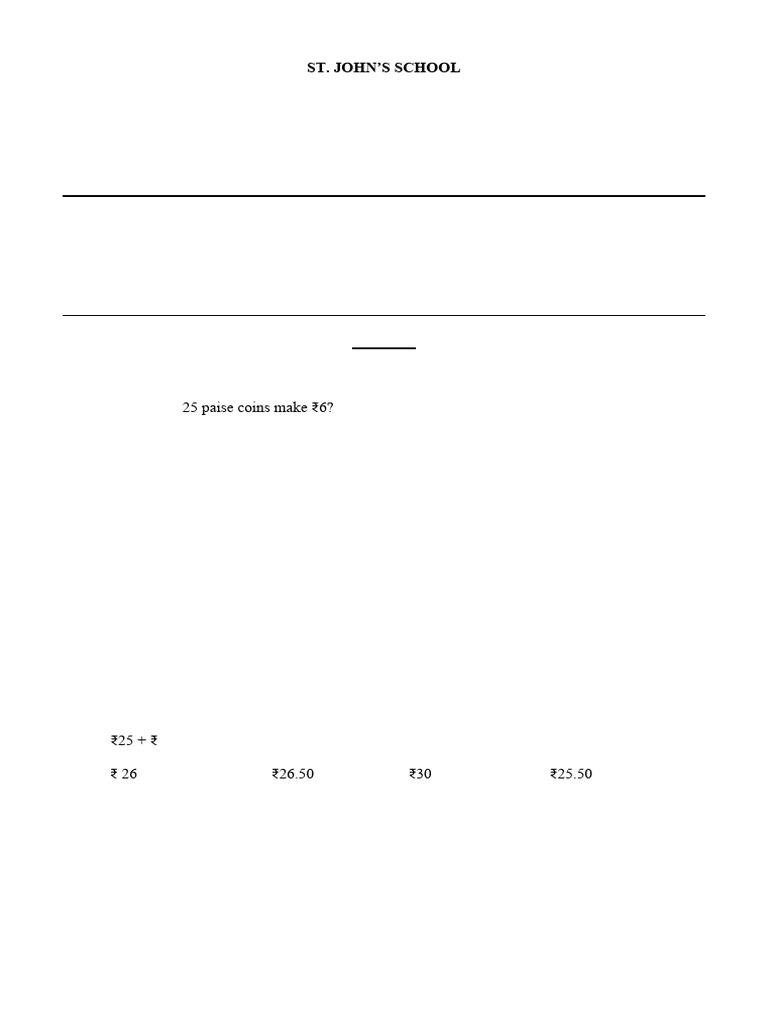 ClassIII Exam Paper Annual Exam Practice Paper | PDF | Litre ...