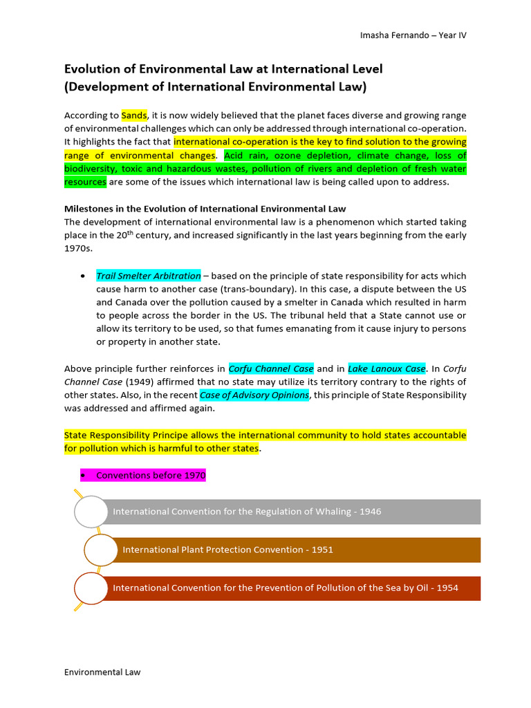 Evolution of International Environmental Law | PDF | Sustainability ...