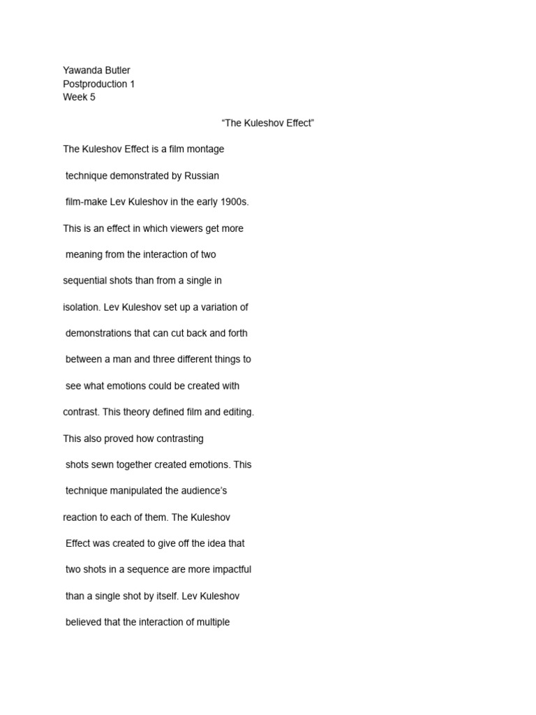 The Kuleshov Effect | PDF