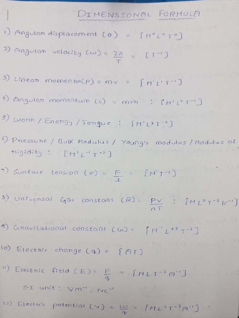 Physics Dimensions | PDF
