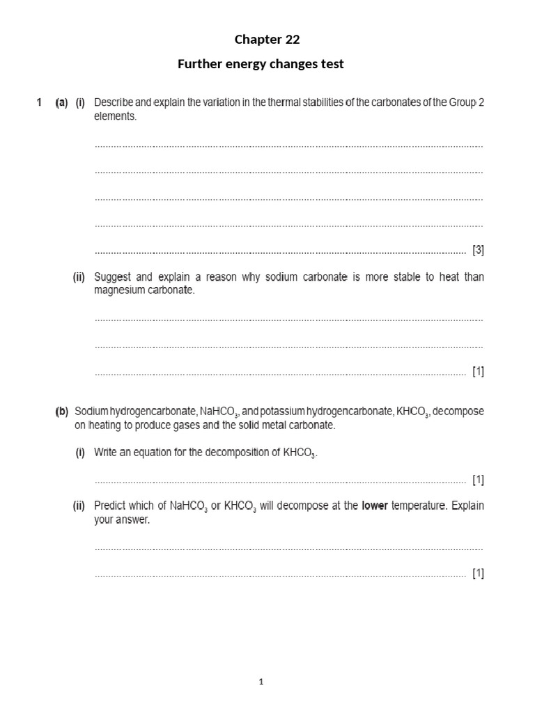 Enthalpy Question pAPER | PDF