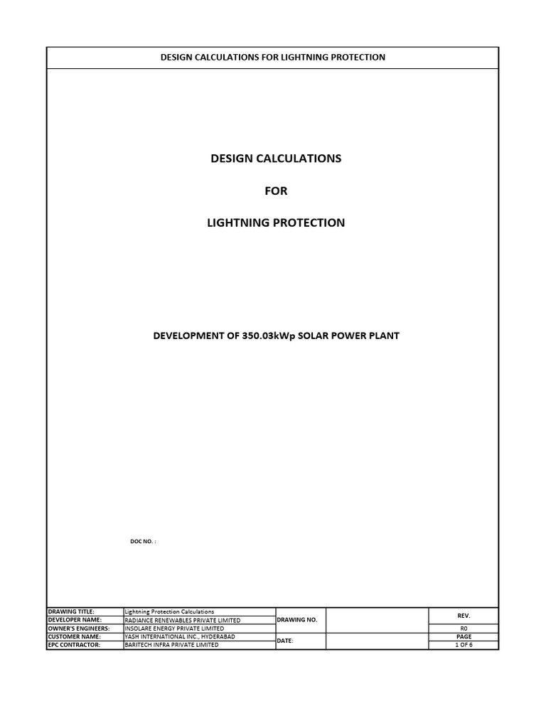 Lightning Protection Calculations Final | PDF | Electrical Engineering ...