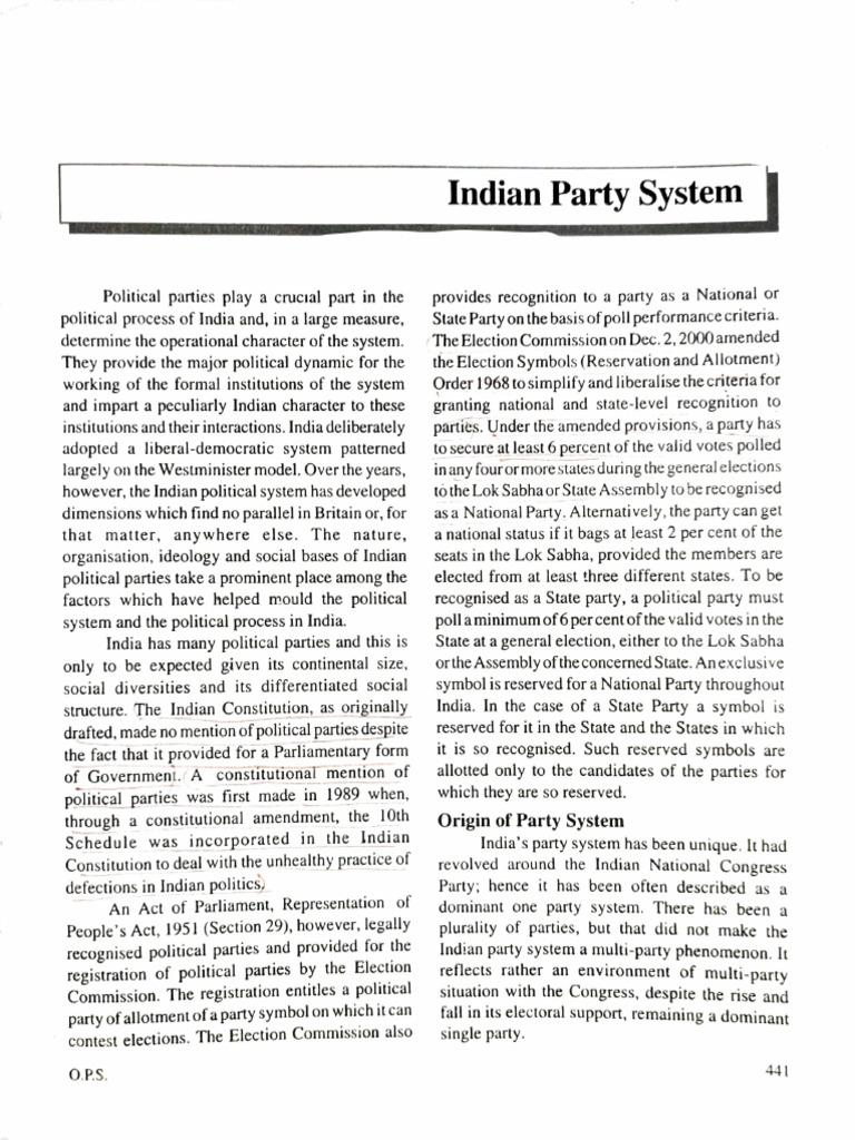 Party System Evaluation Civil | PDF | Indian National Congress ...