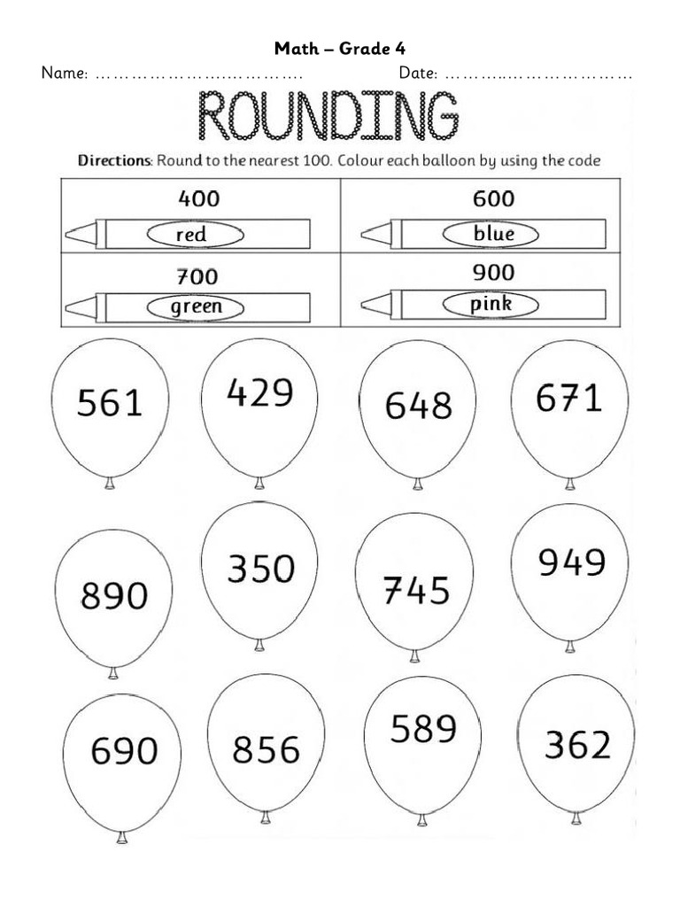 All About Rounding Worksheet G4 | PDF