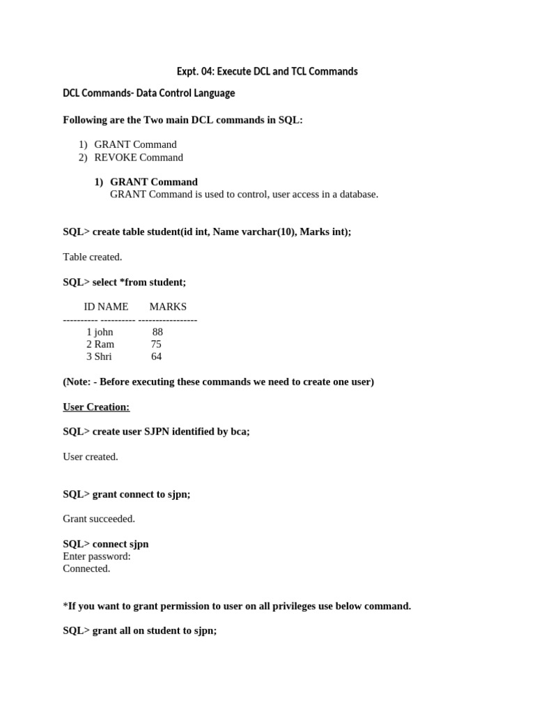DBMS-Lab-Expt-04 and EXPT-10 | PDF | Information Technology | Programming Paradigms