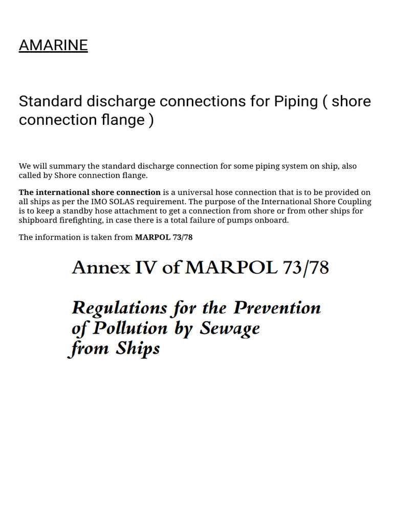 International Shore Connection | PDF | Pipe (Fluid Conveyance)
