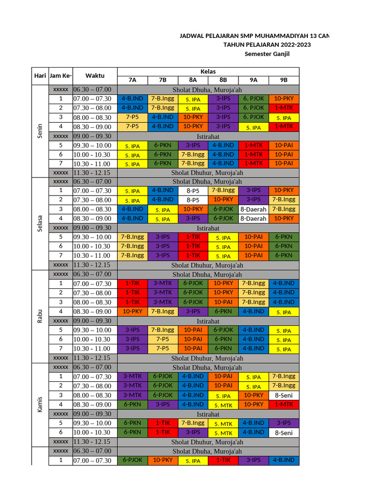 JADWAL DINAS FIX | PDF