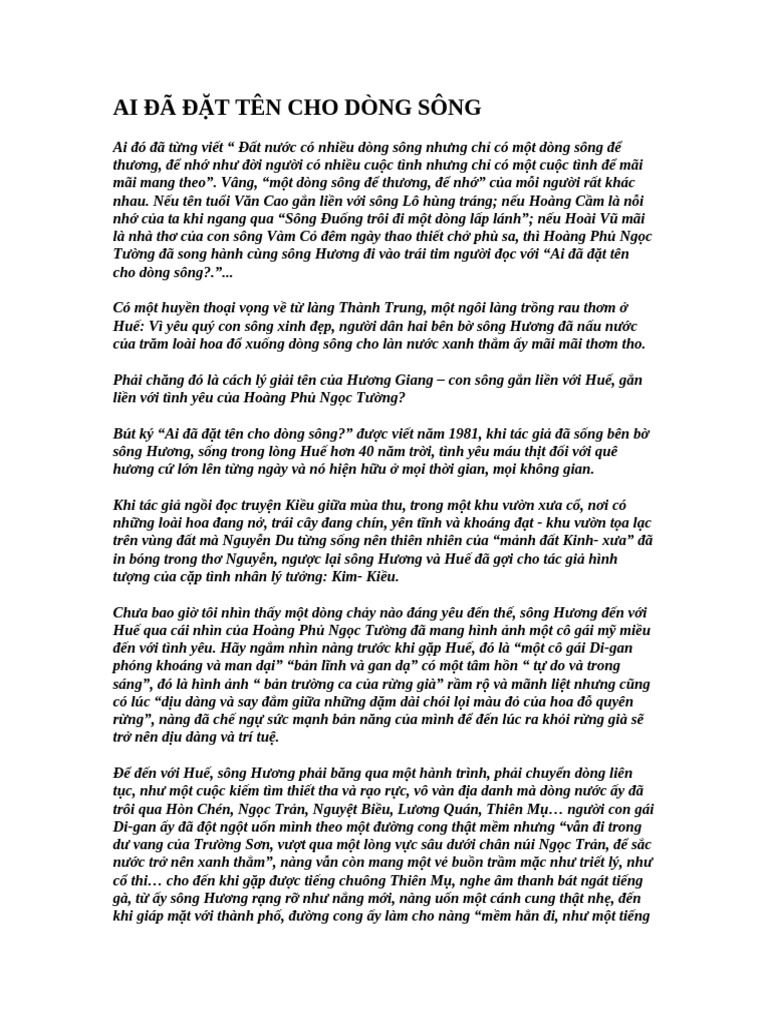 Ai Da Dat Ten Cho Dong Song | PDF