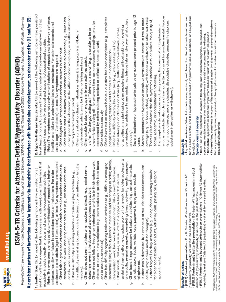 ADHD-DSM-5-TR-criteria | PDF | Attention Deficit Hyperactivity Disorder ...