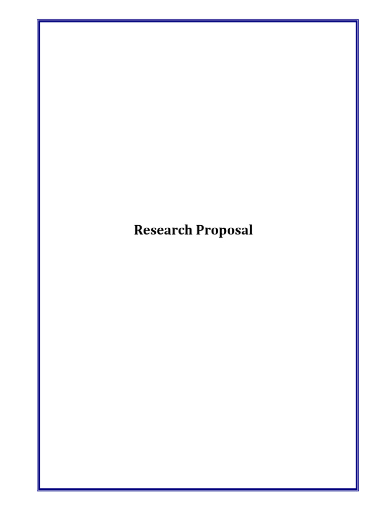 Front Page - Research Proposal | PDF