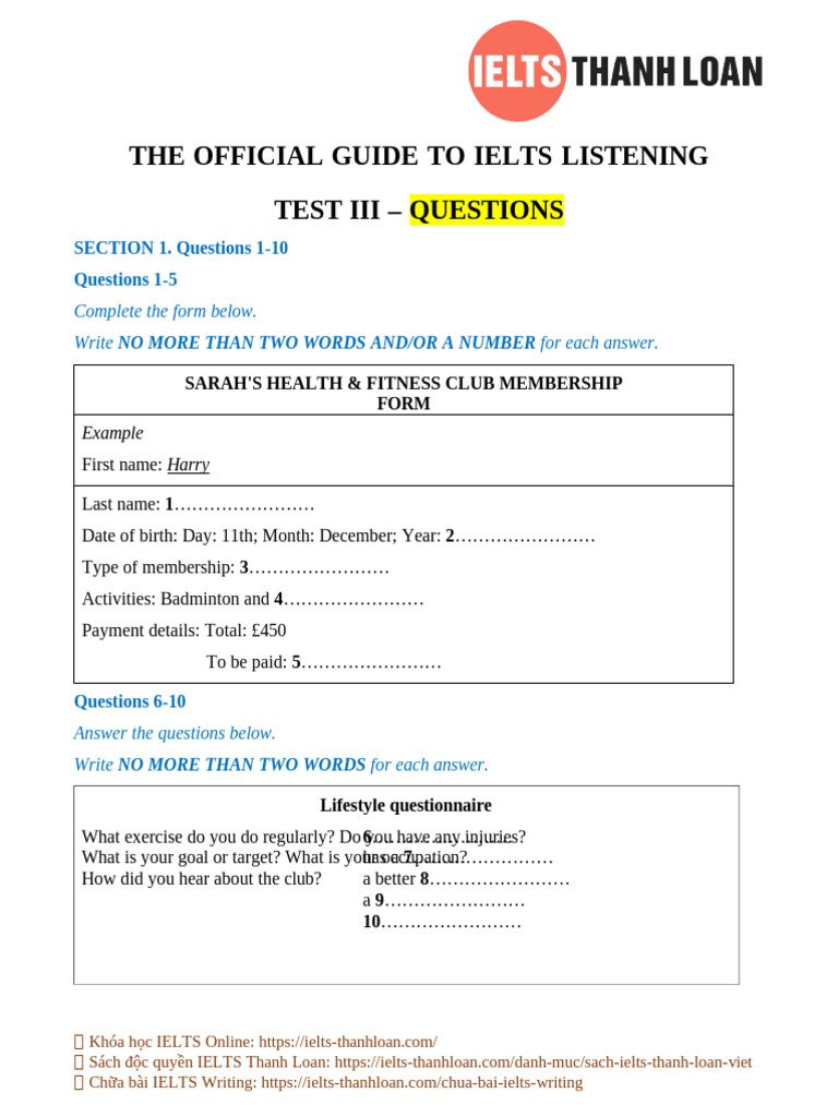 The Official Guide To Ielts Listening 3 | PDF