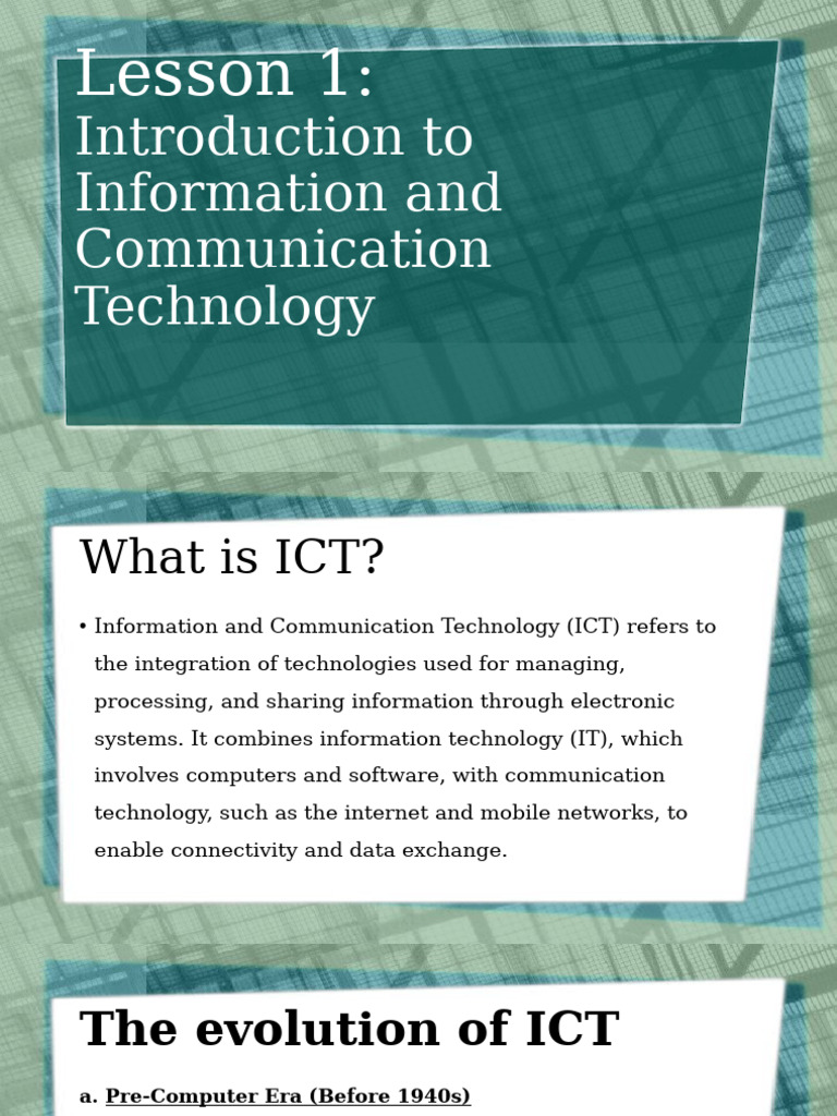 LES01 Introduction to ICT | PDF | Educational Technology | Information And Communications Technology