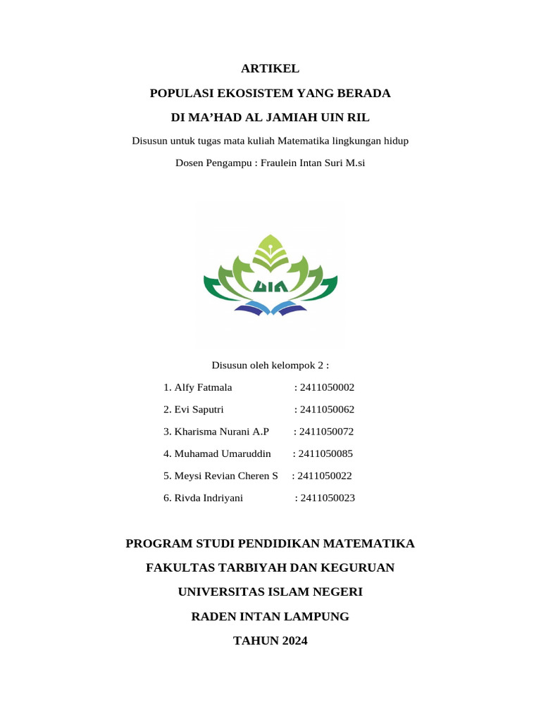 Artikel MTK Lingkungan Hidup Kel.2 | PDF