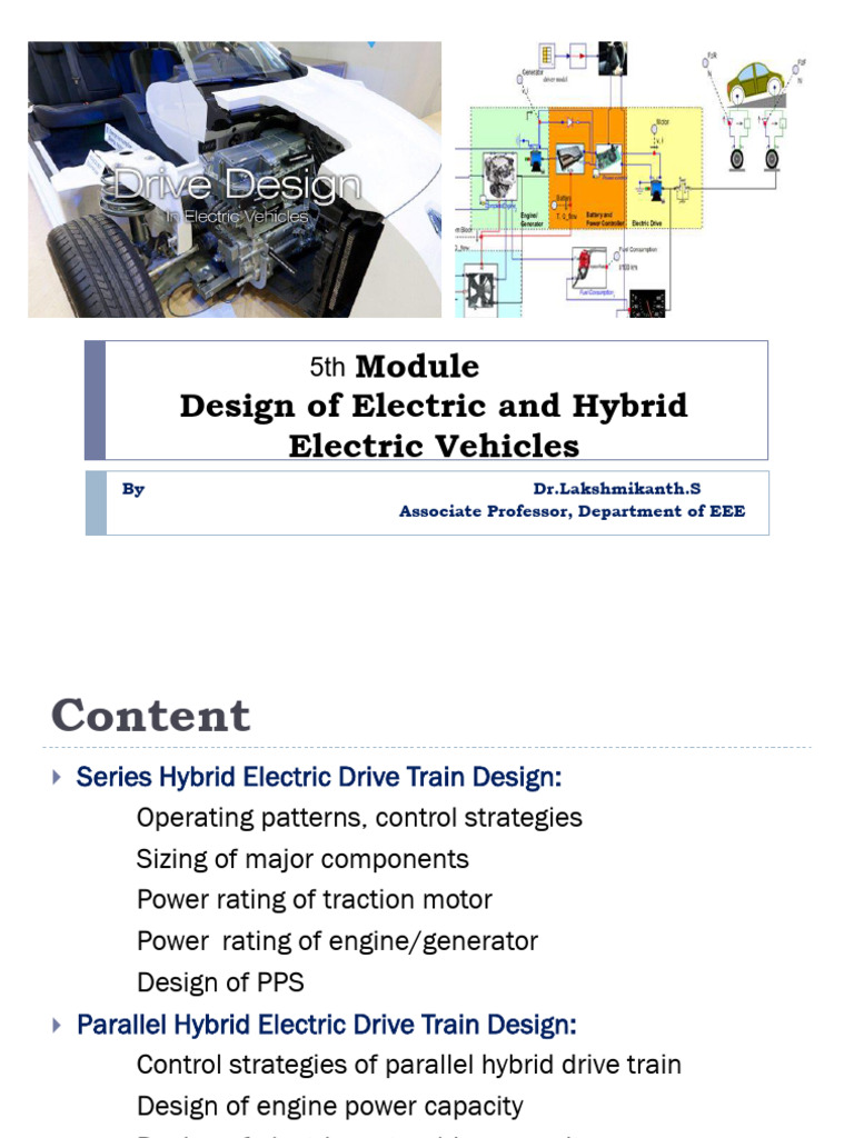 Module-5-Design-of-Electric-and-Hybrid | PDF | Hybrid Vehicle | Engines