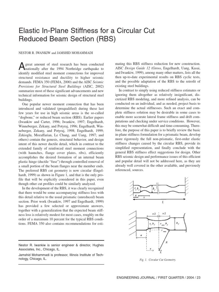Aisc Journal 2004 - v41 01 04 | PDF | Beam (Structure) | Bending