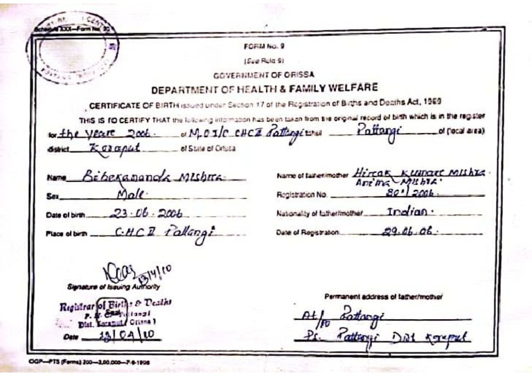 Bibek birth cert | PDF