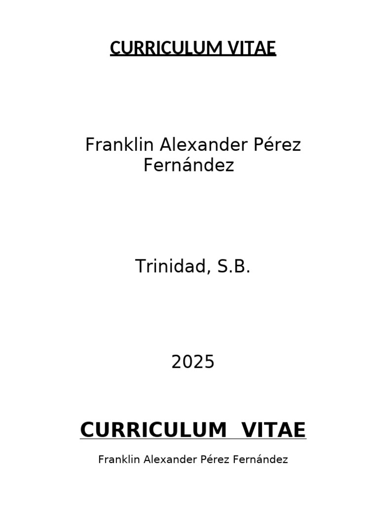 CURRICULUM Franklin Alexander Pérez Fernández | PDF