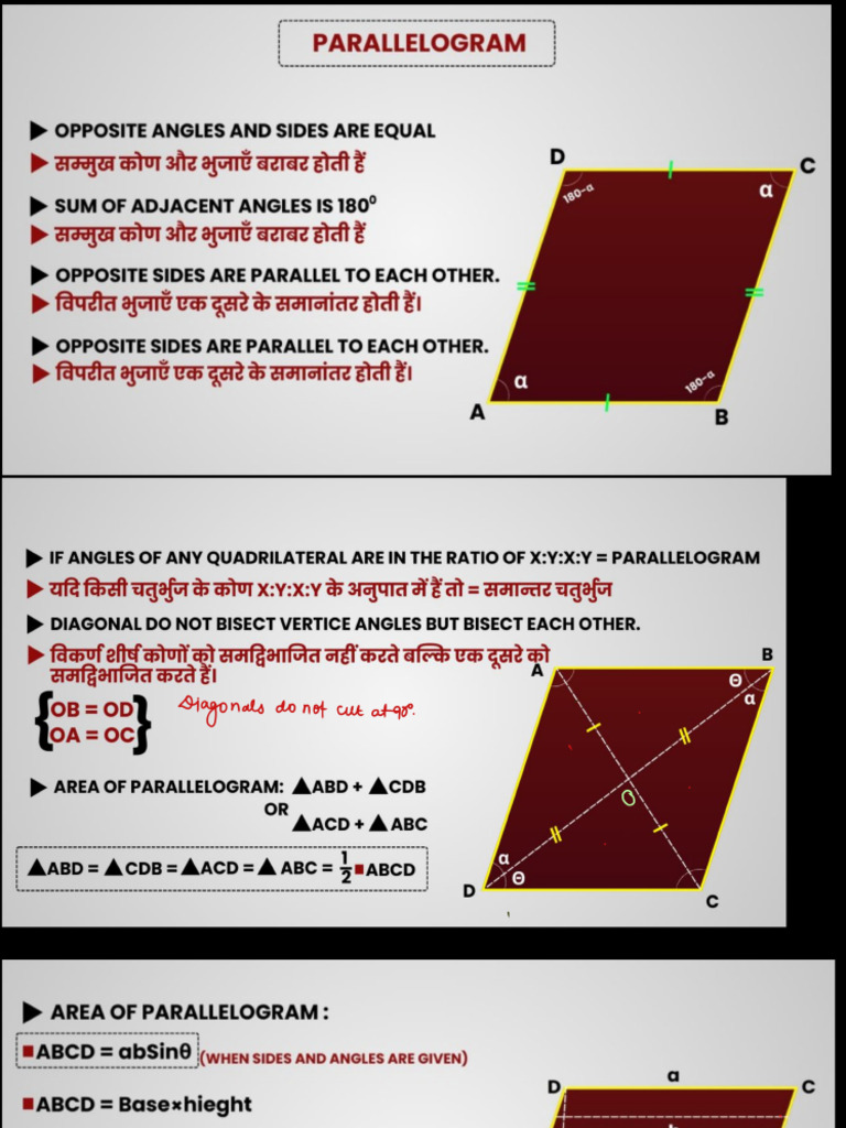 188) Quadrilateral Lect-02 (Parallelogram) - Notes | PDF