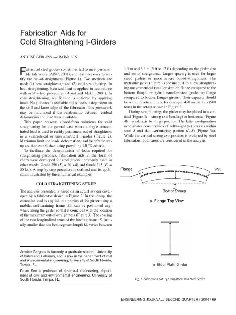 Aisc Journal 2004 - V41 01 07 | PDF | Bending | Deformation (Engineering)