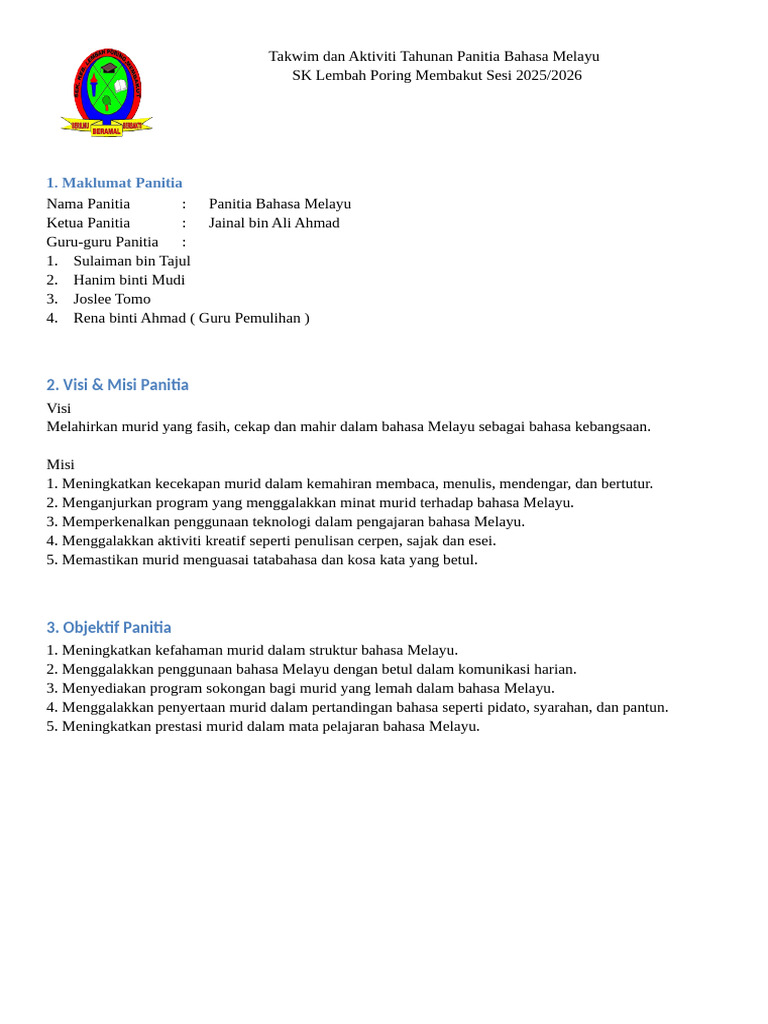 Takwim BM 2025 | PDF