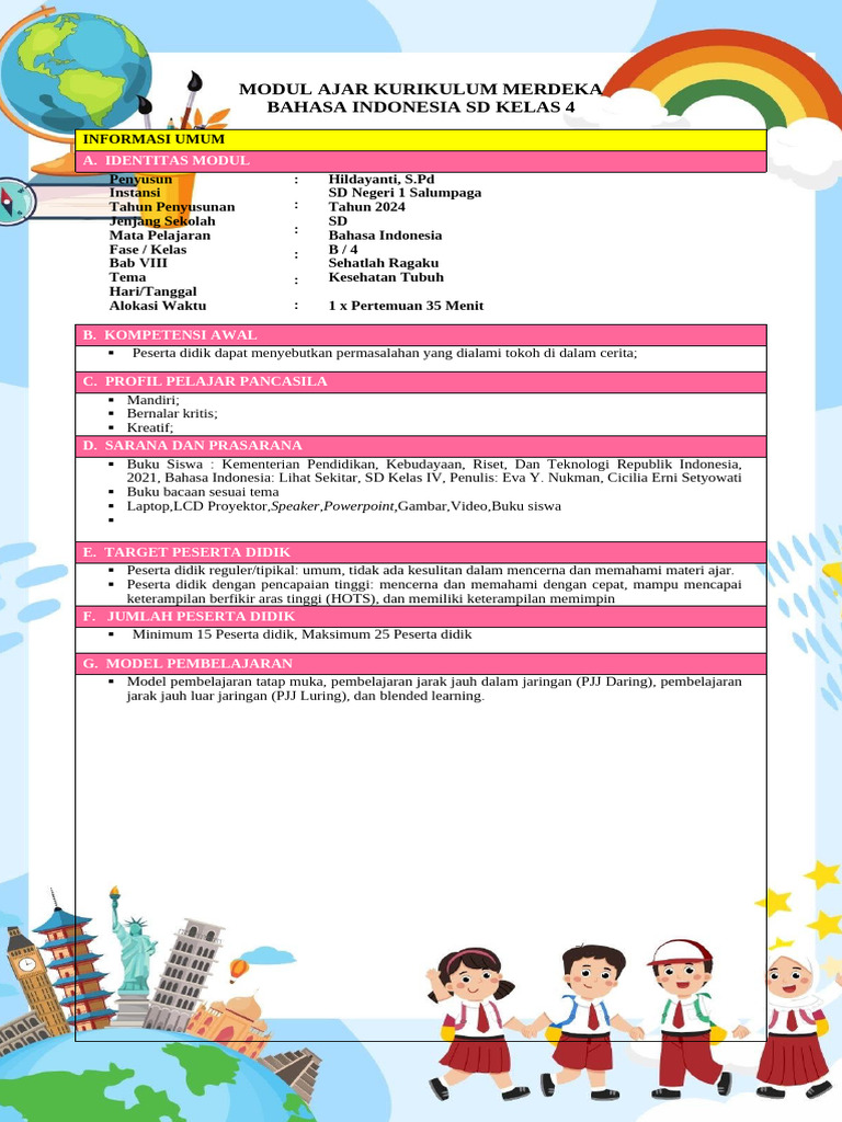 MODUL AJAR KURIKULUM MERDEKA HILDA (2) | PDF