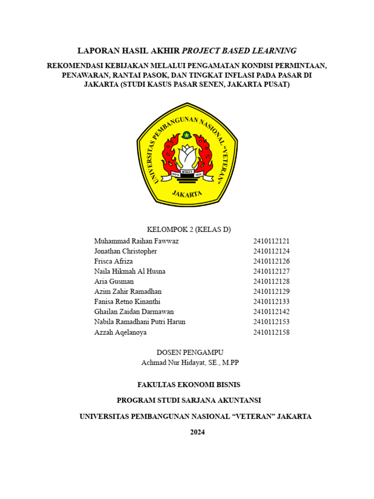 Laporan Akhir Project Based Learning | PDF