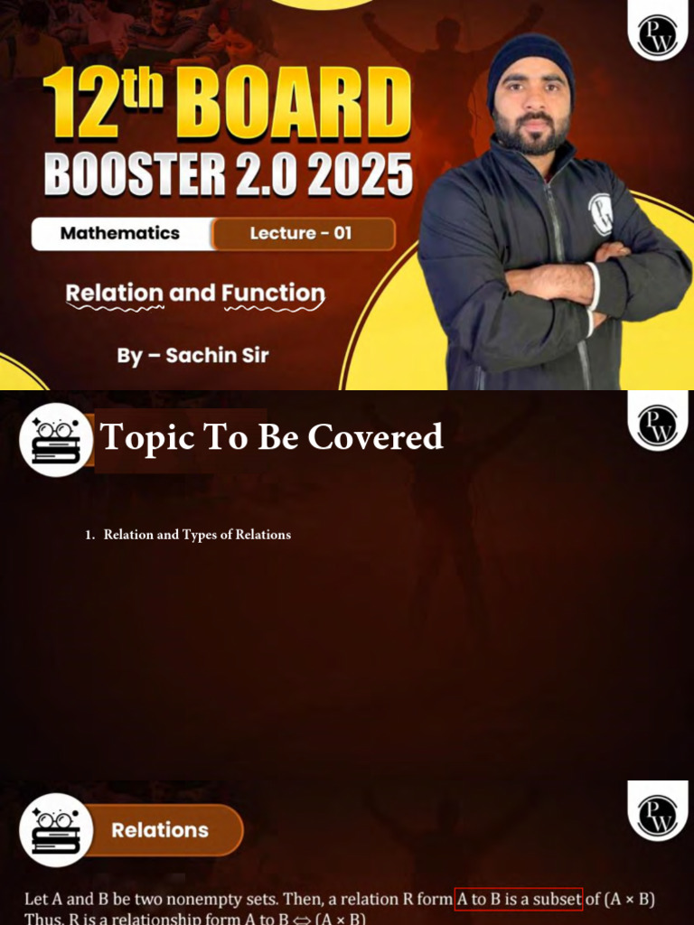 Relations and Functions 01 - Class Notes PDF | PDF