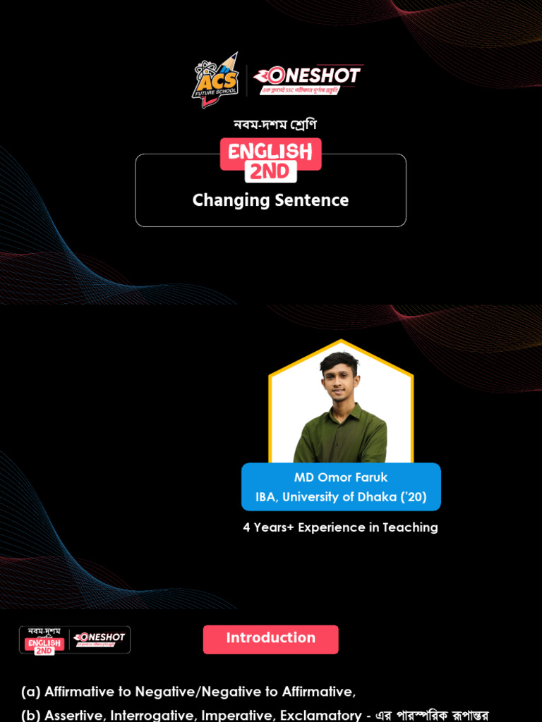 Changing Sentence | PDF | Perfect (Grammar) | Verb