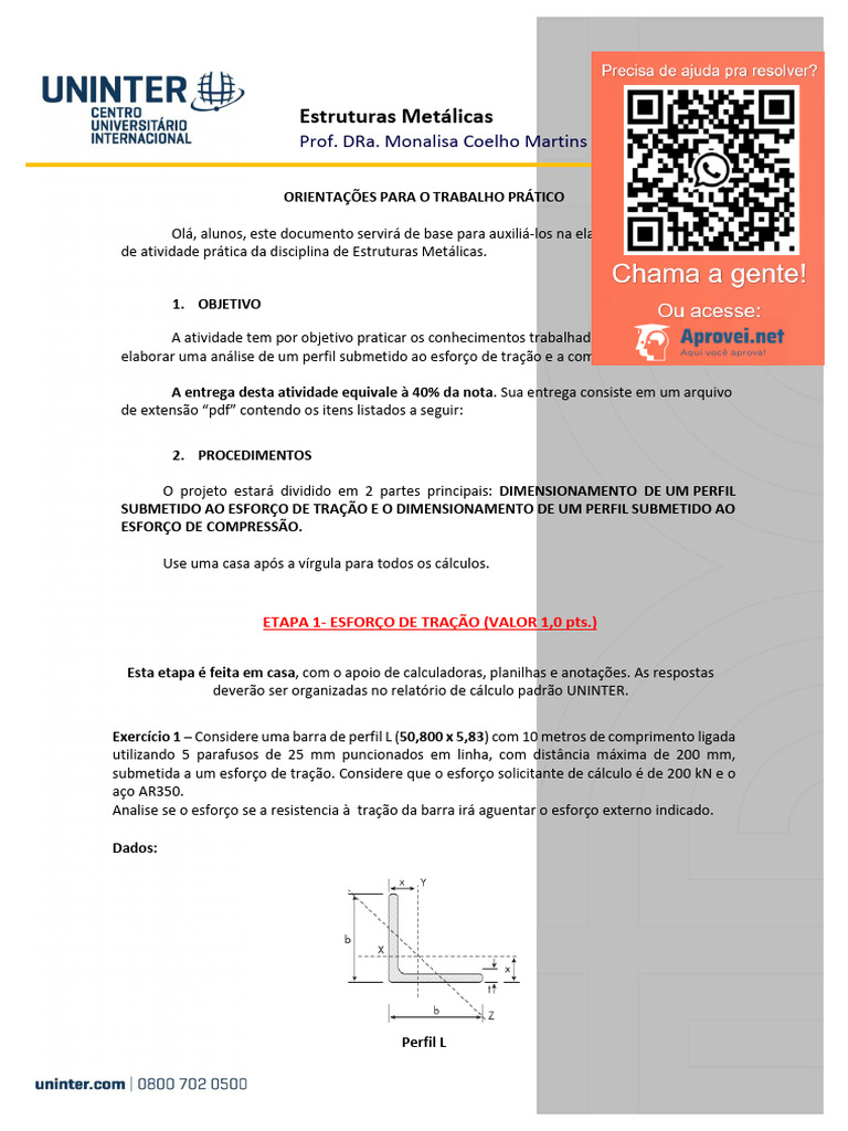Atividade Pratica Estruturas Metálicas | PDF
