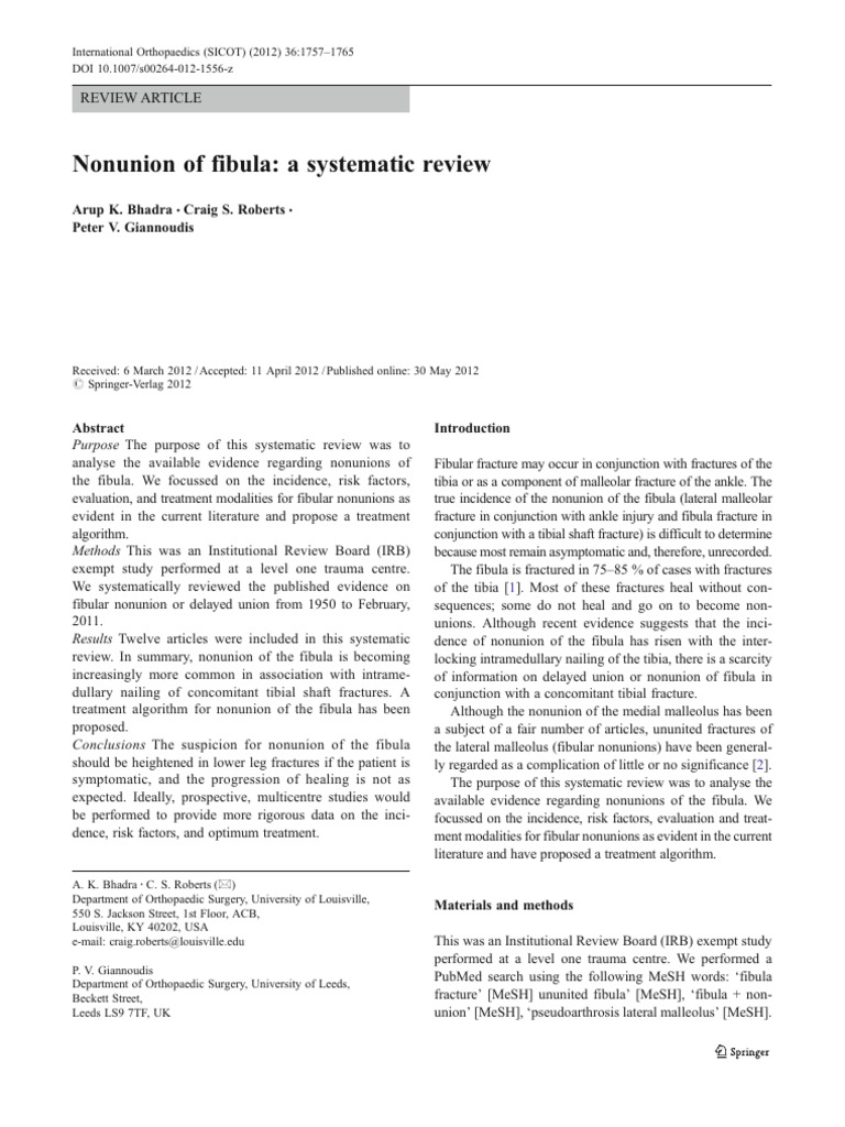 Non union fibula | PDF | Ankle | Anatomical Terms Of Motion