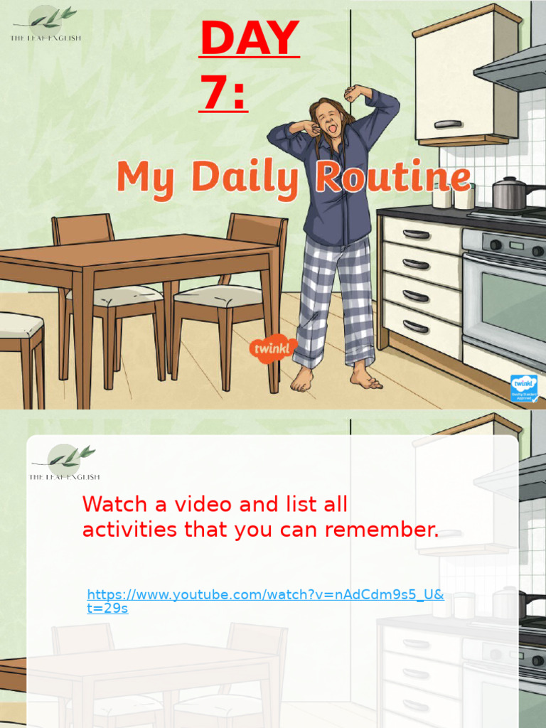 Day 7 - Daily Routine | PDF | Meal | Eating Behaviors Of Humans