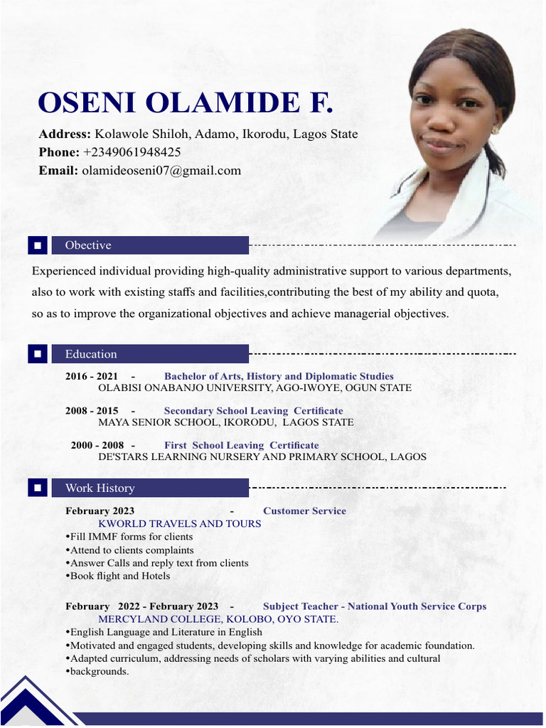 Oseni Olamide CV | PDF