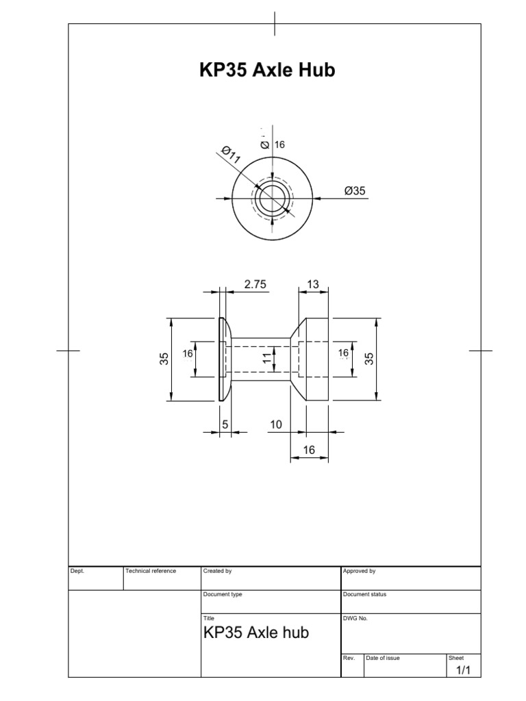 Axle Hub Drawing v2 | PDF