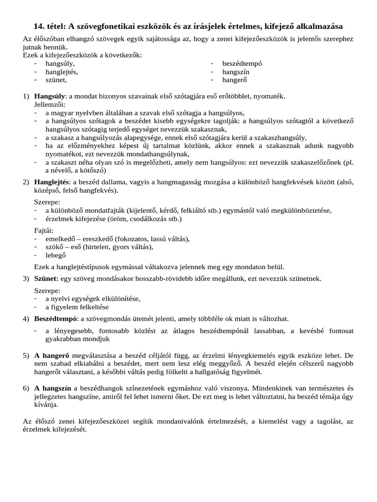 A Szövegfonetika Helyes Használata | PDF