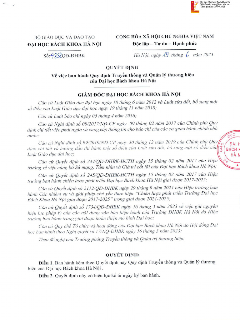 Quy Dinh Truyen Thong Quan Ly Thuong Hieu | PDF